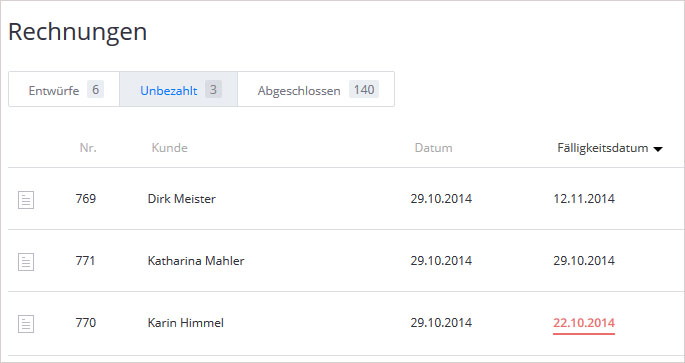 So markierst du eine Rechnung als bezahlt | Debitoor Rechnungsprogramm